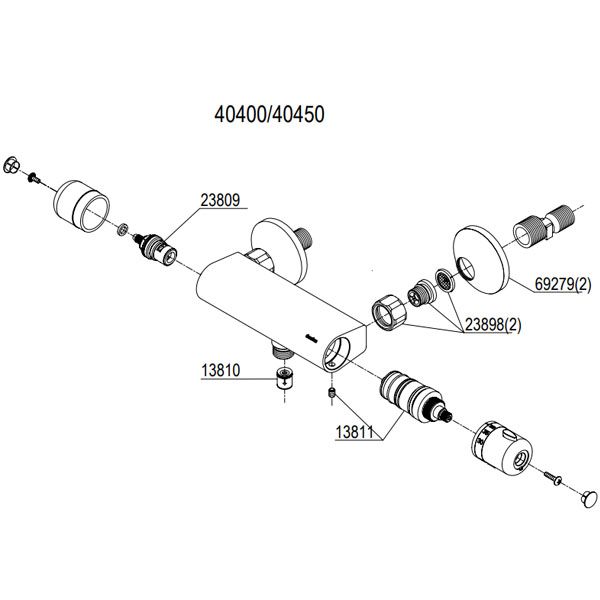 Damixa Eclipse Thermostatic Shower Mixer Chrome 4040000 Spare Parts